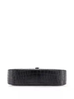 Saint Laurent Le 5 A 7 Crocodile Embossed Leather Small Hobo Bag