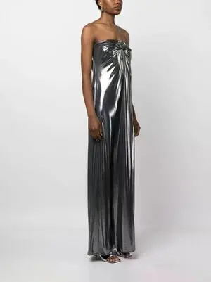Magda Butrym Strapless Metallic Maxi Dress