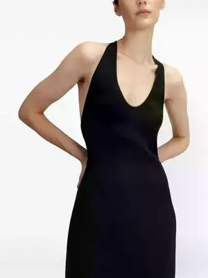 THE ARKOW Cara Halterneck Silk Maxi Dress