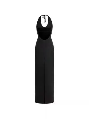 THE ARKOW Cara Halterneck Silk Maxi Dress
