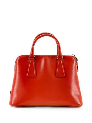 Prada Promenade Bag Vernice Saffiano Leather Small Satchel - Orange