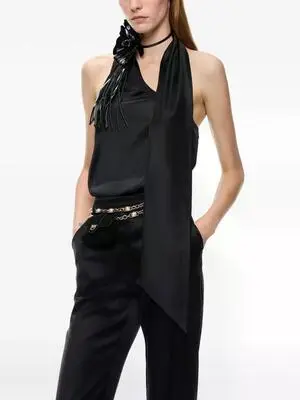 Pinko Long Satin Jumpsuit With Sash