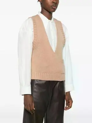 LAMRONS V-neck Ribbed-knit Vest