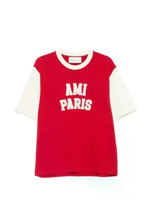 AMI Paris Logo-print Colour-block T-shirt