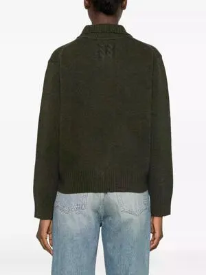NILI LOTAN Renata Ribbed-knit Button-up Sweater