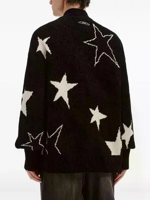 FIVE CM Star-intarsia Zip-up Cardigan