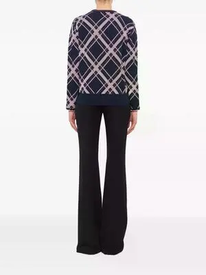 Kenzo Check-pattern Floral-embroidered Sweater
