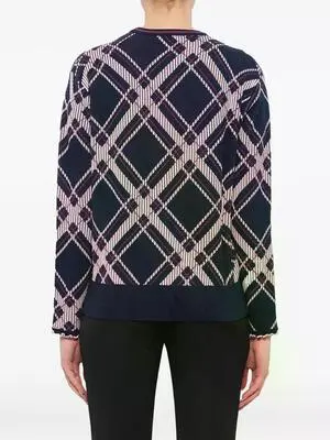 Kenzo Check-pattern Floral-embroidered Sweater