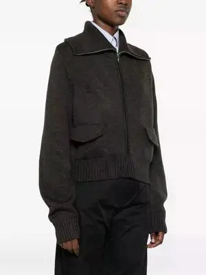 LAMRONS Flap-pocket Zip-up Cardigan