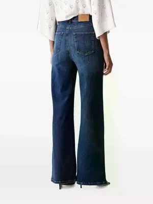 TWINSET Faded-effect Wide-leg Jeans