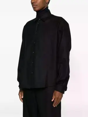 SPINA Herringbone-weave Button-down Shirt