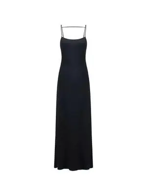 THE ARKOW Laura Open-back Crepe Maxi Dress - Black