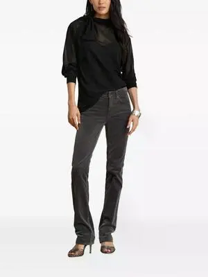 Ralph Lauren Sheer Pinstripe-pattern Blouse