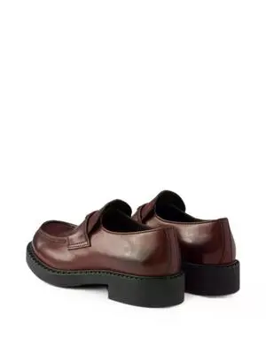 Prada Chocolate Aged Leather Loafers