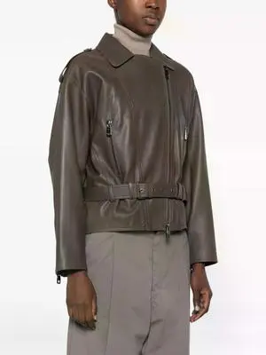 Emporio Armani Belted Leather Jacket