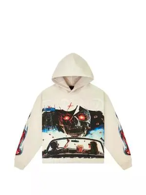 GODSPEED Graphic-print Long-sleeve Hoodie - Neutrals