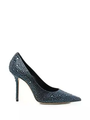 JIMMY CHOO Love Crystal-embellished Pumps - Blue