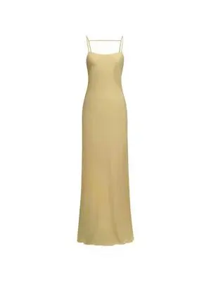 THE ARKOW Laura Crepe Open-back Maxi Dress - Yellow