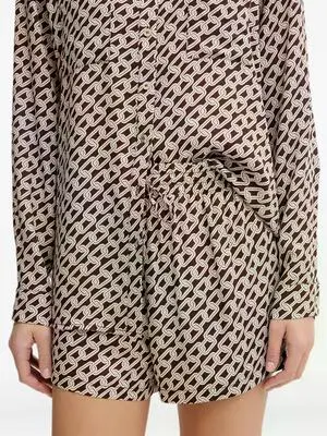 Melissa Odabash Annie Chain-print Drawstring Shorts - Brown