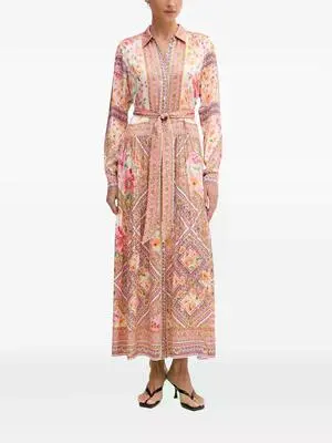 Hale Bob Nicandra Floral-print Belted Maxi Dress - Pink