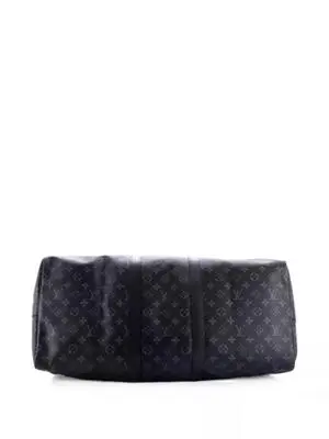 LOUIS VUITTON Keepall Bandouliere Bag Monogram Eclipse Canvas 55 Travel Bag
