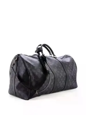 LOUIS VUITTON Keepall Bandouliere Bag Monogram Eclipse Canvas 55 Travel Bag