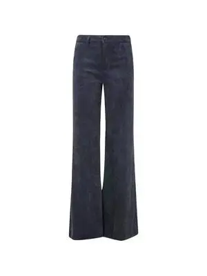 ERMANNO FIRENZE Glitter-detail Corduroy Flared Trousers - Blue