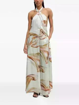 ISABELLE BLANCHE Twisted Halterneck Abstract-print Maxi Dress