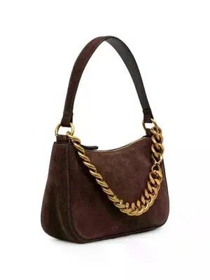 TWINSET Chain-link Suede Shoulder Bag