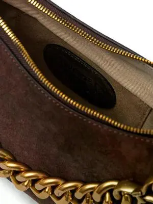 TWINSET Chain-link Suede Shoulder Bag