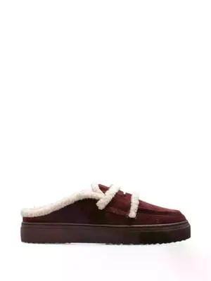 Inuikii Shearling-trim Leather Mules