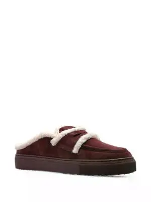 Inuikii Shearling-trim Leather Mules
