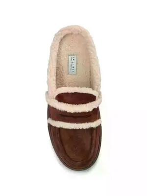 Inuikii Shearling-trim Leather Mules
