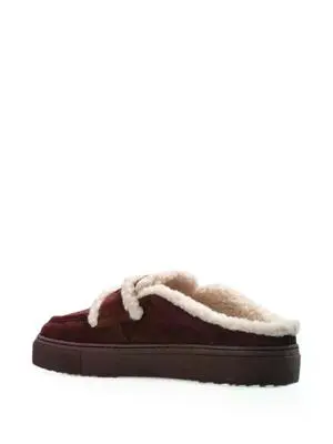 Inuikii Shearling-trim Leather Mules