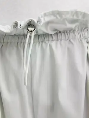 ISABELLE BLANCHE Wide Leg Trousers With Drawstring Ruffled Waist