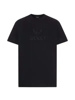 Gucci Cotton-jersey T-shirt With Embroidery - Black