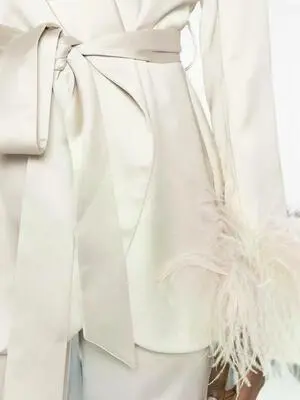 THE ARCHIVIA Feather-trim Belted Suit