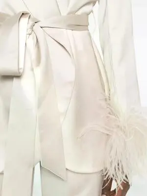 THE ARCHIVIA Feather-trim Belted Suit