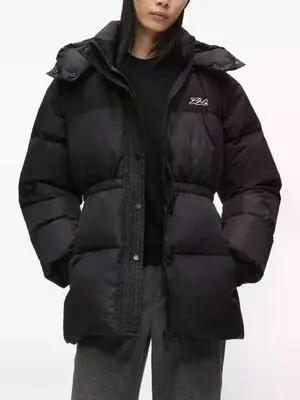 Karl Lagerfeld Cinched Midi Puffer Jacket