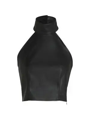 Karl Lagerfeld High Neck Halterneck Top - Black