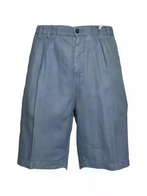 L.B.M. 1911 Pleated Herringbone Shorts - Blue