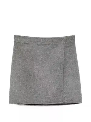SEMICOUTURE Wrap-design Wool Mini Skirt