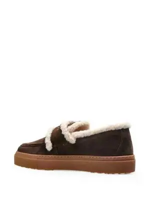 Inuikii Shearling Trim Suede Loafers