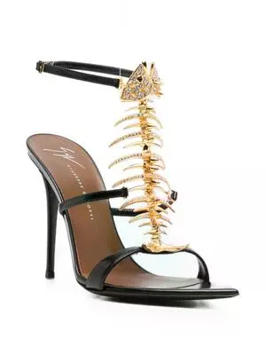 GIUSEPPE ZANOTTI Slim 2.0 105 Crystal-embellished Fishbone Sandals - Black