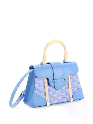 Goyard Structured Saigon Top Handle Bag Coated Canvas With Leather Mini Satchel
