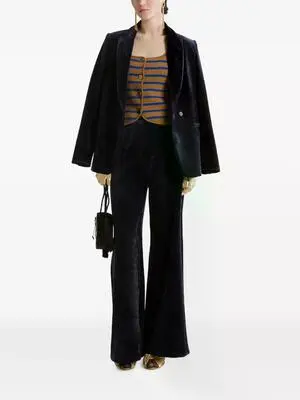 FORTE_FORTE High-waisted Wide-leg Trousers - Blue