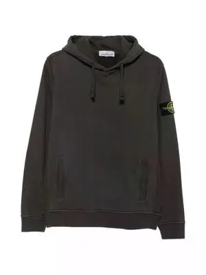 Stone Island Logo-patch Drawstring Hoodie - Grey
