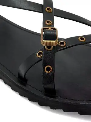 ALLSAINTS Tyla Eyelet Embellished Buckled Sandals