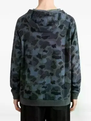 FREE FLY Camouflage Print Raglan Sleeve Hoodie