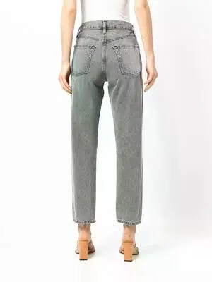 FRAME Grey Distressed Mom Jeans